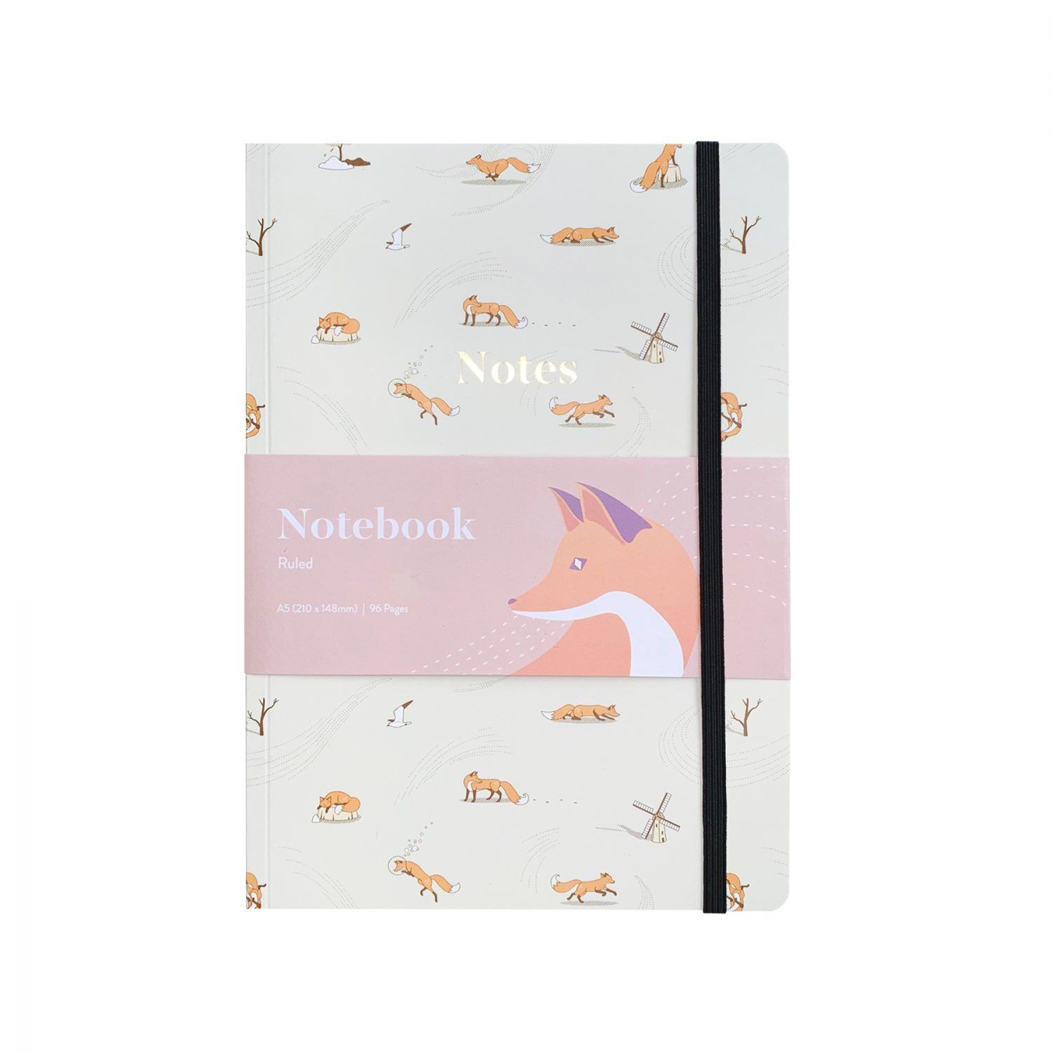 "Windswept" Ecru A5 Fox Notebook | Quinn the Fox