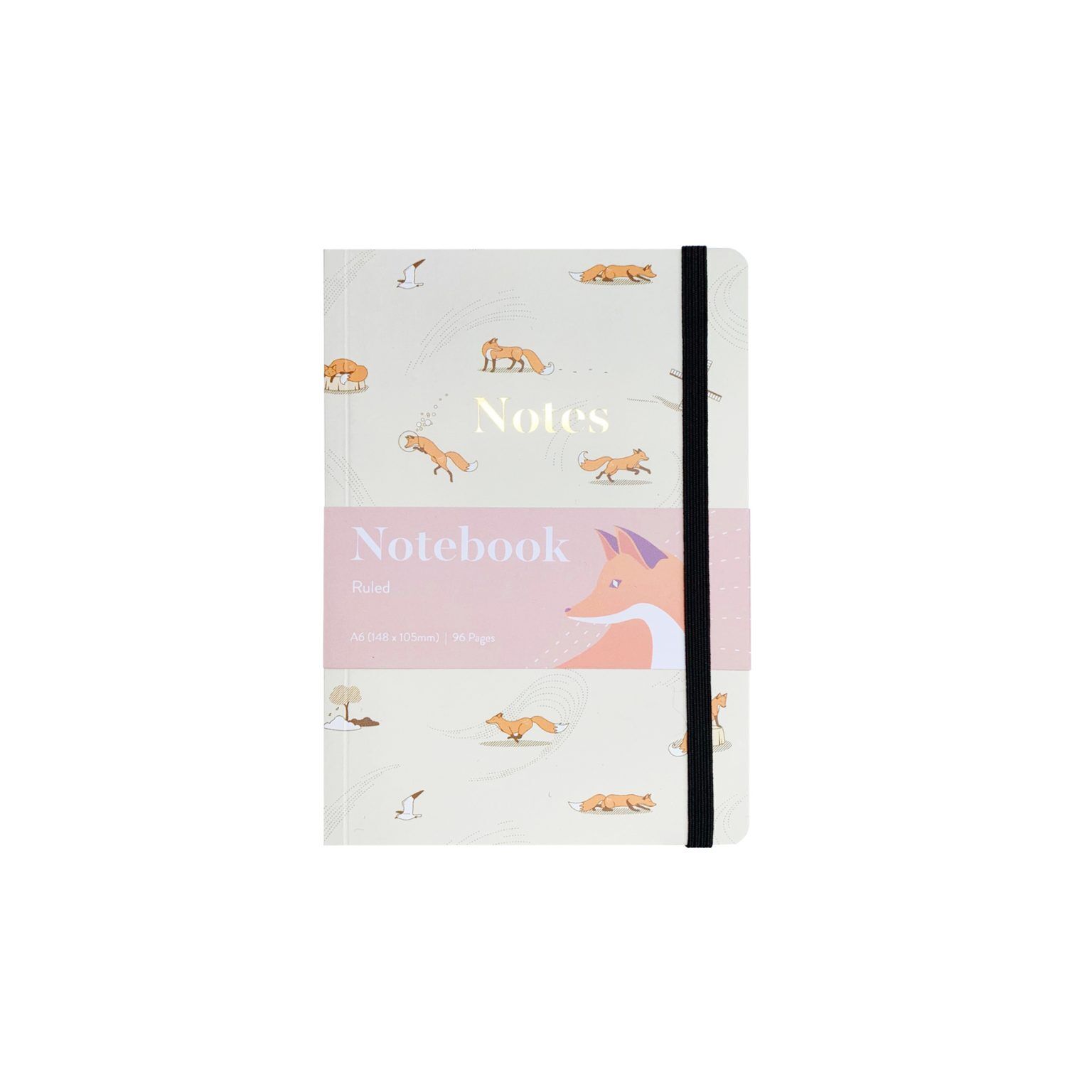 "Windswept" Ecru A6 Fox Notebook | Quinn the Fox