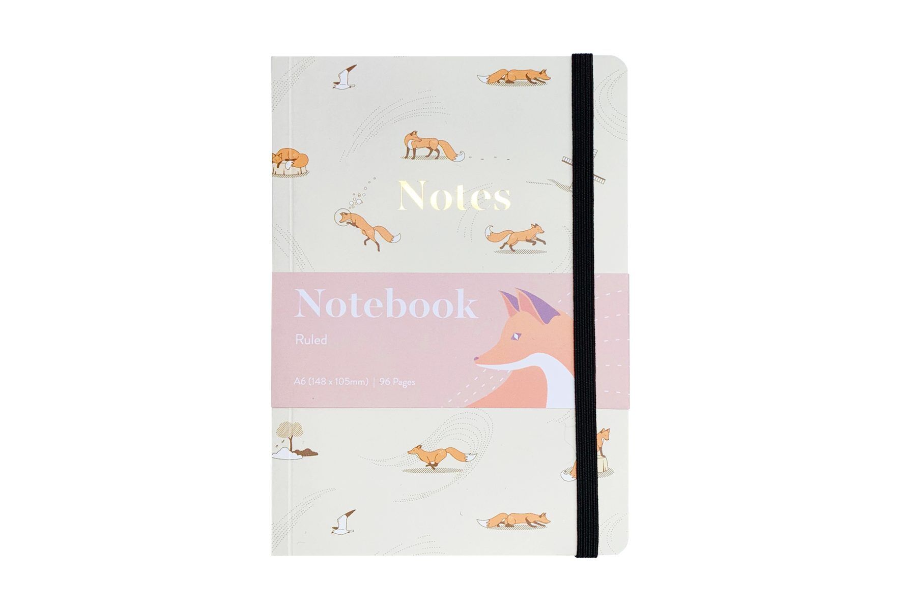 "Windswept" Ecru A6 Fox Notebook | Quinn the Fox